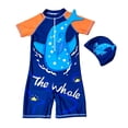 Boys' Swimsuit One-Piece UV Protection Short Sleeve Zip Rash Guard ...