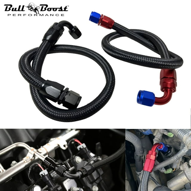 Black Fuel Hose Oil Fuel Gas Line AN6-AN8-AN10 Nylon Braided / BUILD ...