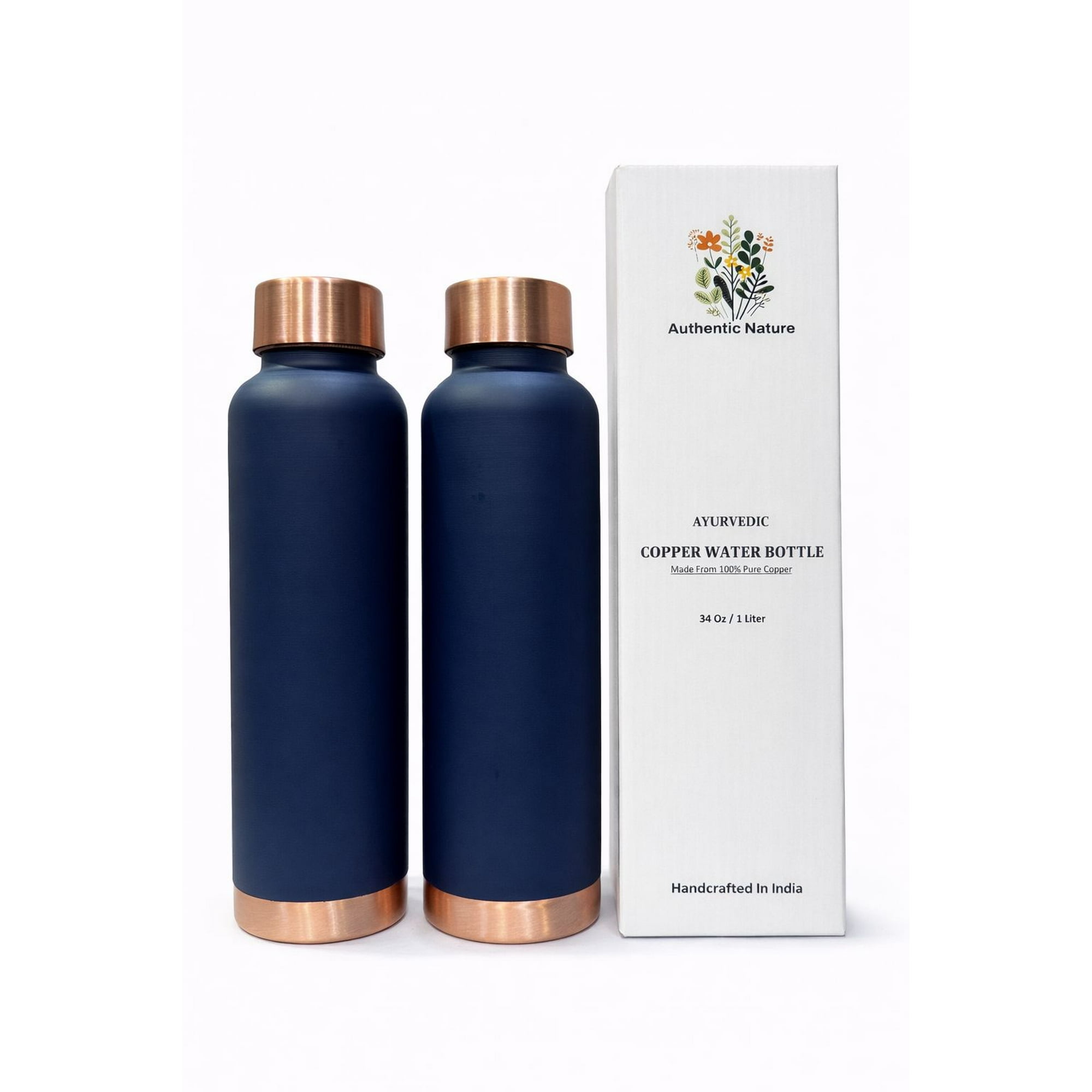 Click here for Authentic Nature Copper Water Bottle 900ml With An... prices