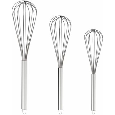 ReaNea Gold Whisk Set of 3 Large Stainless Steel 8", 10", 12" Beater ...