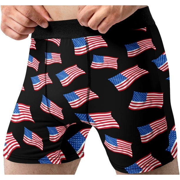 Fun Boxer Briefs for Men American Flags All Over Underwear - Walmart.com