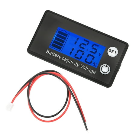 LCD Battery Meter 2Wire Percentage Battery Voltage Meter for Lithium ...