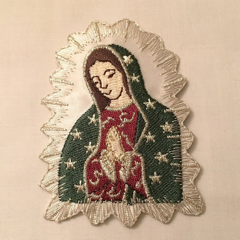 CF3849/50 Baptism Virgin Mary Embroidered Patch Applique Santa Maria ...