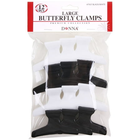 Donna Butterfly Clamps Large Black & White, 12/PK | Walmart Canada