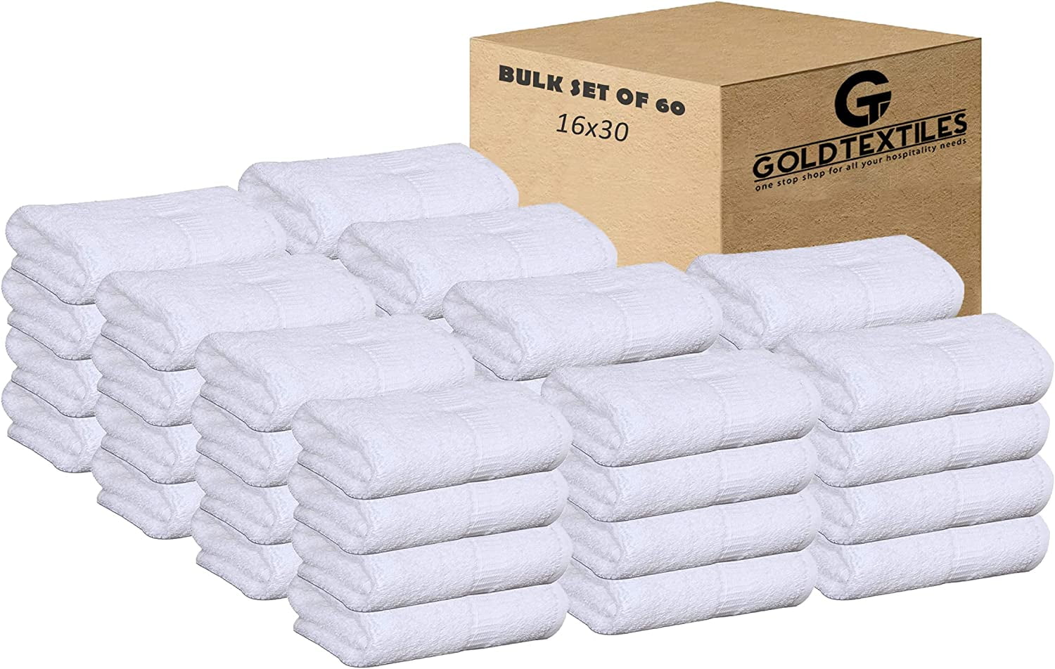 GOLD TEXTILES Premium White Hand Towels for Bathroom -100% Ring Spun ...