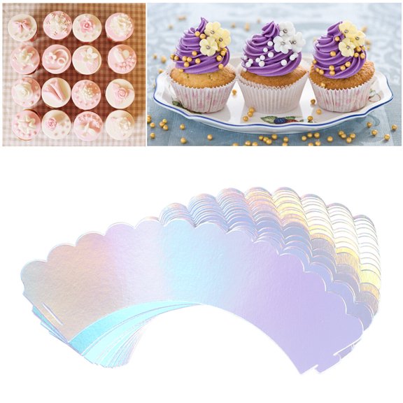 Efavormart 25 Pack White Green Paper Cupcake Wrappers with Eucalyptus ...