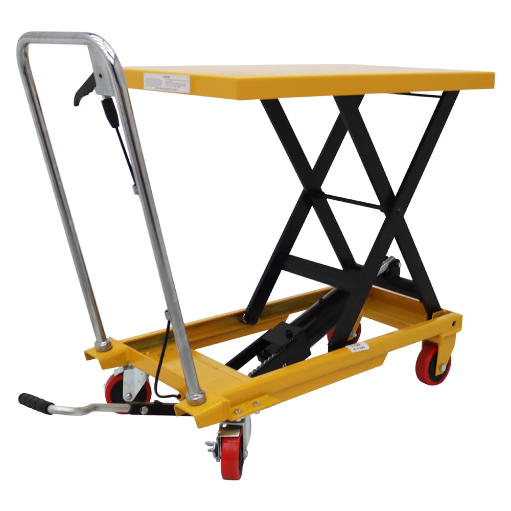 INTSUPERMAI Hand Push Mobile Hydraulic Scissor Lift Table Cart 150KG ...