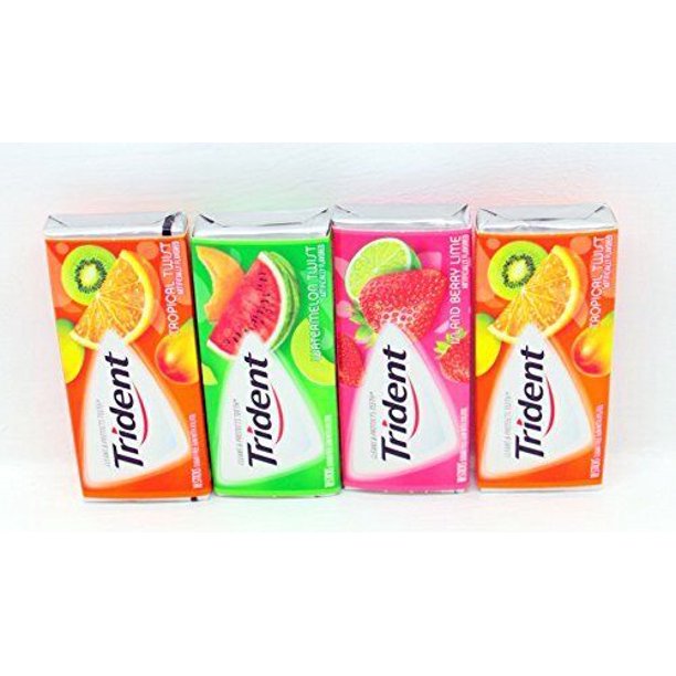 Trident Fruit Variety 4 (14 Stick) Pack - Tropical Twist, Watermelon ...