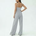 Ahabrexf Women's Jumpsuits, Strapless Wide-Leg Romper with Ruching for ...