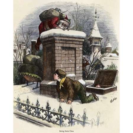 Thomas Nast: Santa Claus. /N'Seeing Santa Claus.' Wood Engraving After ...