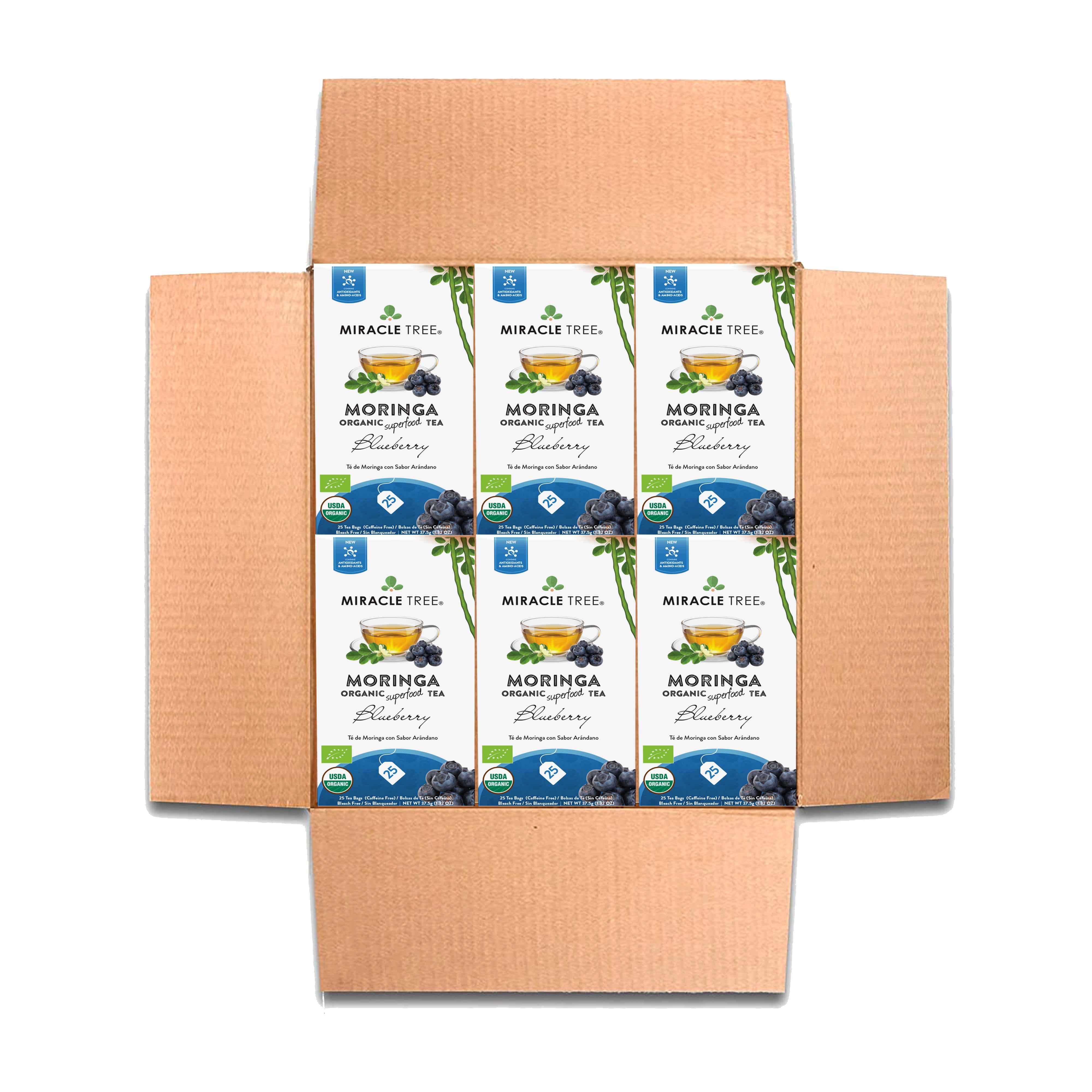 Miracle Tree – 6 Count, Organic Moringa Tea, 25 Enveloped Tea Bags ...