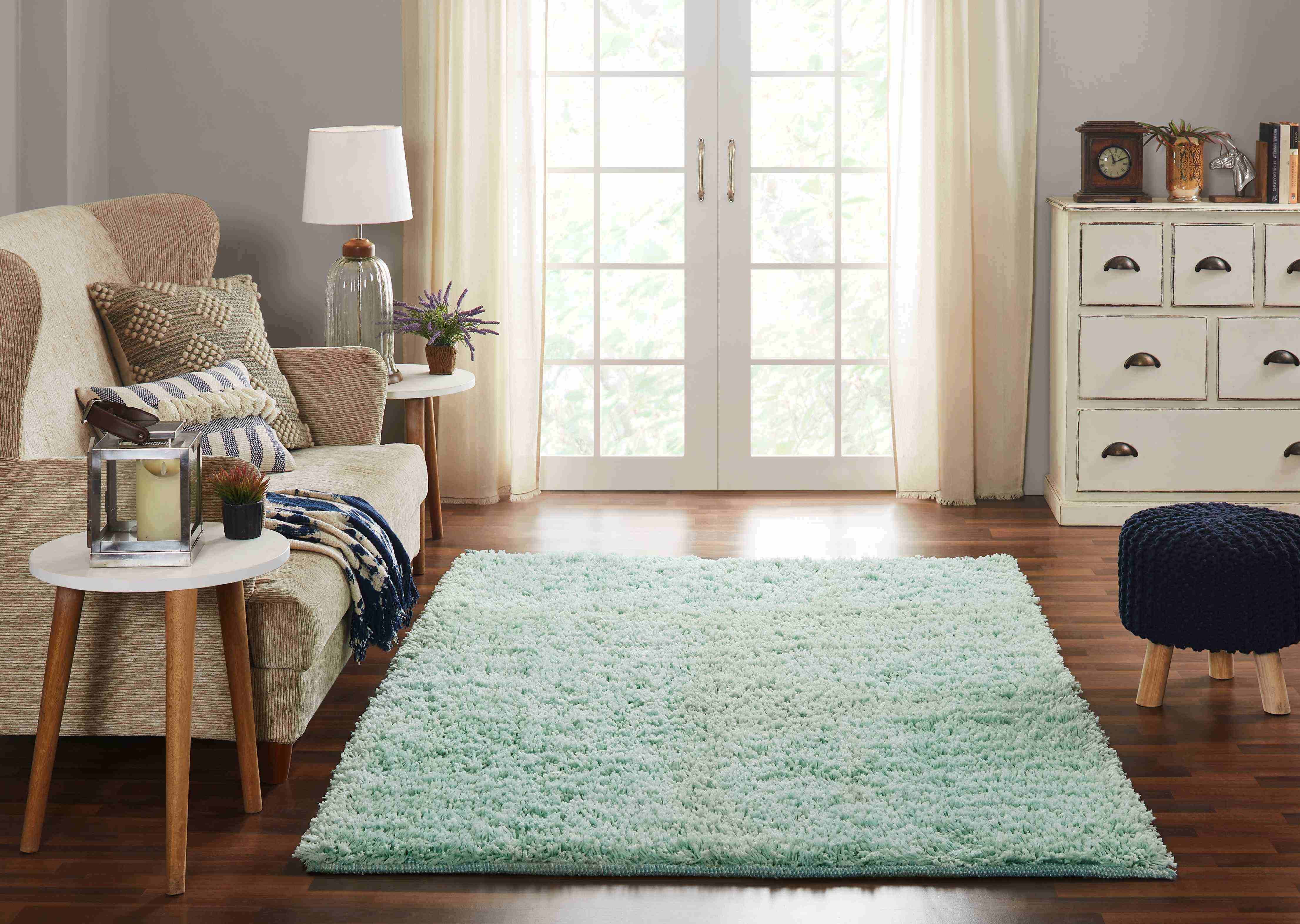 Chesapeake Microfiber Aqua Shag Area Rug (5'x7') - Walmart.com