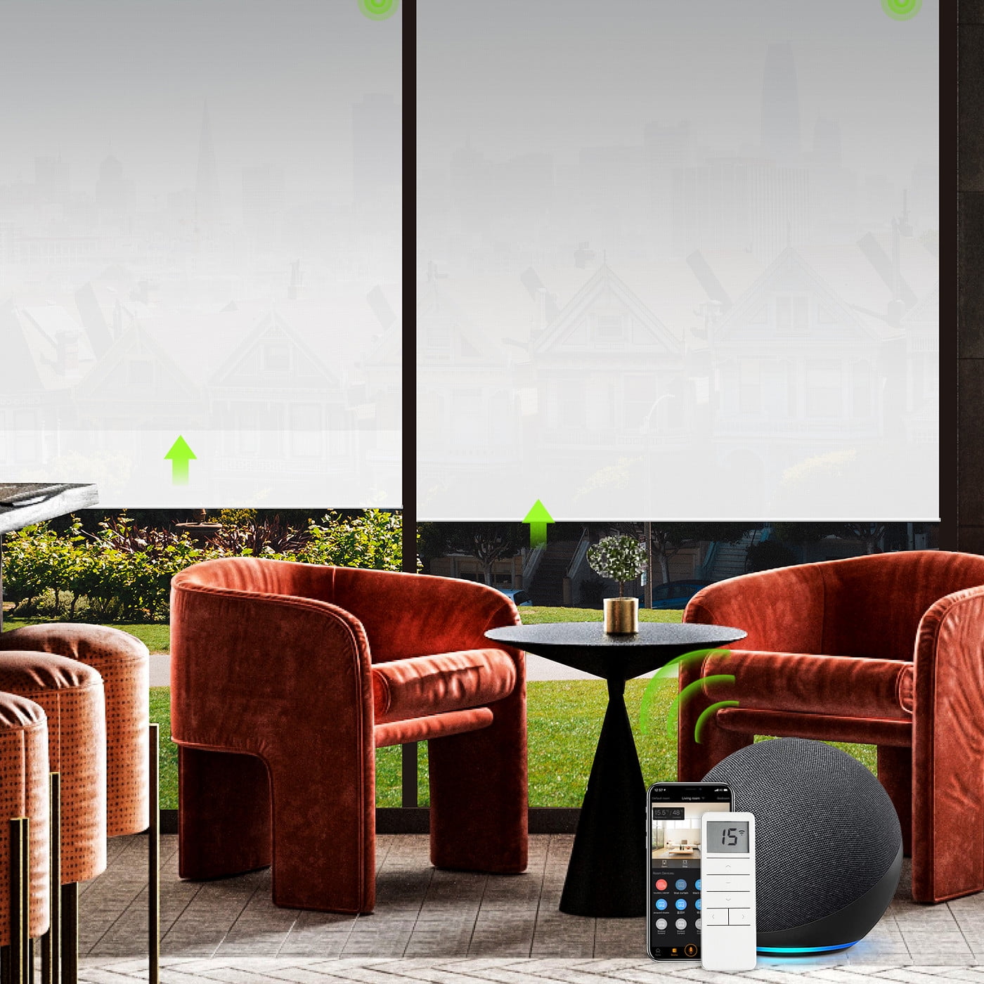 Yoolax Motorized Solar Shade Romote Control Light Filtering Roller ...