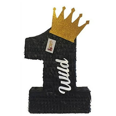 APINATA4U 20" Tall Royal Blue & Gold One Pinata with Gold Crown First ...