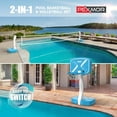 PEXMOR 2-in-1 Pool Basketball Hoop, Volleyball Net Set, 4 Balls, 1 Air ...