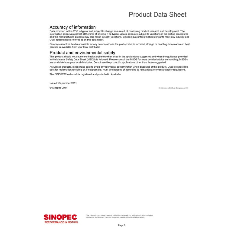 Sinopec Air Compressor Oil, ISO 100, SAE 30 Gallon Pail, 54% OFF