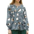 AHMOMEI Cartoon Animal Print Womens Scrub Jackets Warm Up Snap Front ...
