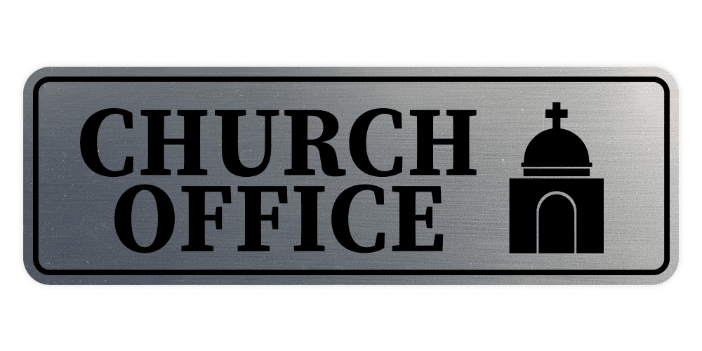 Standard Church Office Sign (Brushed Silver) - Large - Walmart.com