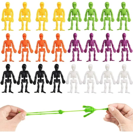 72 Pieces Stretchy Skeleton Halloween Rubber Skeleton Funny Skeleton ...