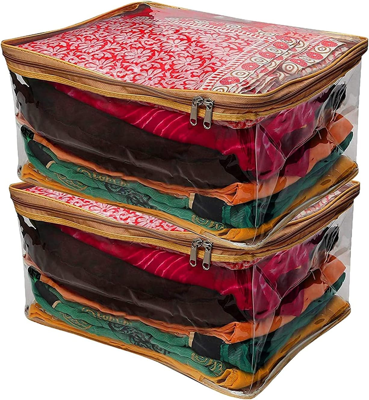 atorakushon Pack of 2 Saree Blouse Garments Storage Cover pouch Cloth ...