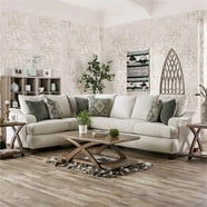 Contemporary Beige Linen-like Fabric Sectional Sofa FOA SM6443 ...
