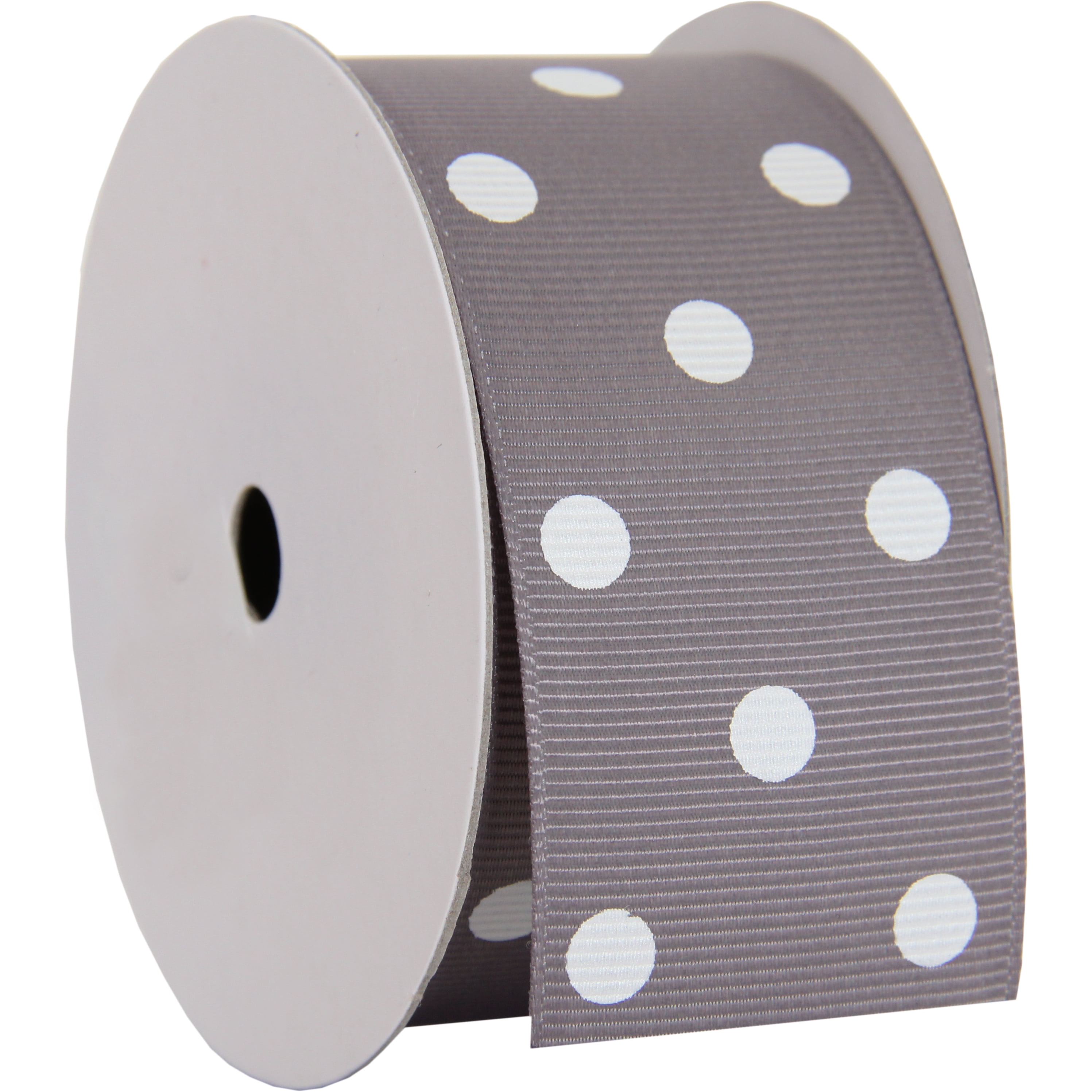 Grosgrain Dots Ribbon by Threadart 1 1/2" - 5 Yards - Grey - Available ...