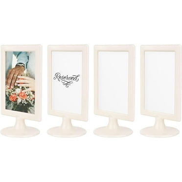 ALBEN Elegant Double Sided Standing Picture Frames - (White, 4 count ...