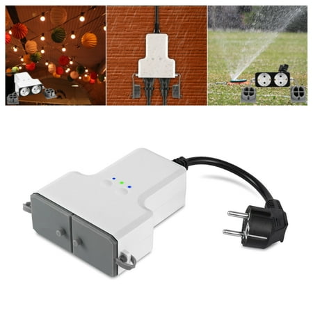 Double WIFI Smart Socket Waterproof IP44 Tuya Outdoor Smart Power ...