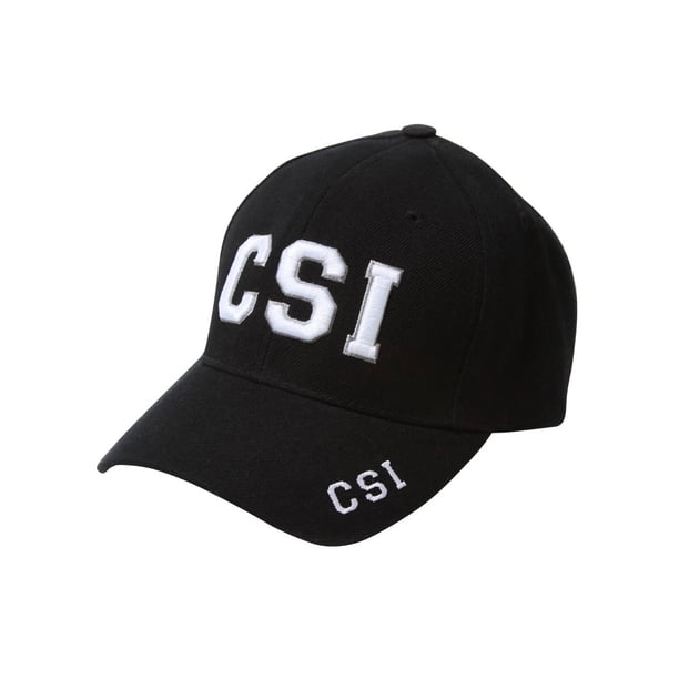 Black Low Profile CSI Text Style Hat - Walmart.com