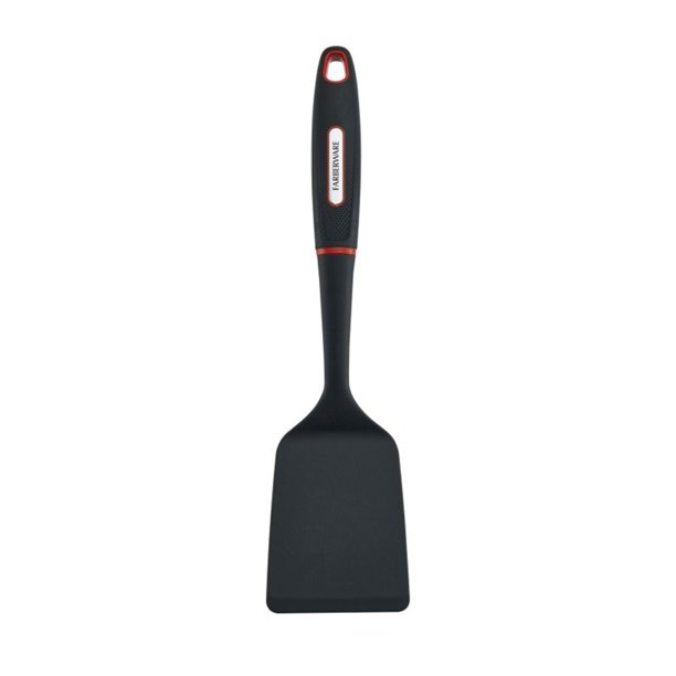 Farberware Soft Grips Solid Kitchen Spatula/Turner with Black Plastic Handle and Red Accents ...