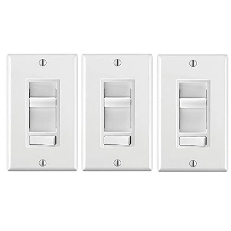 Leviton 06674-3PK SureSlide Universal Slide Dimmer With Preset in White ...