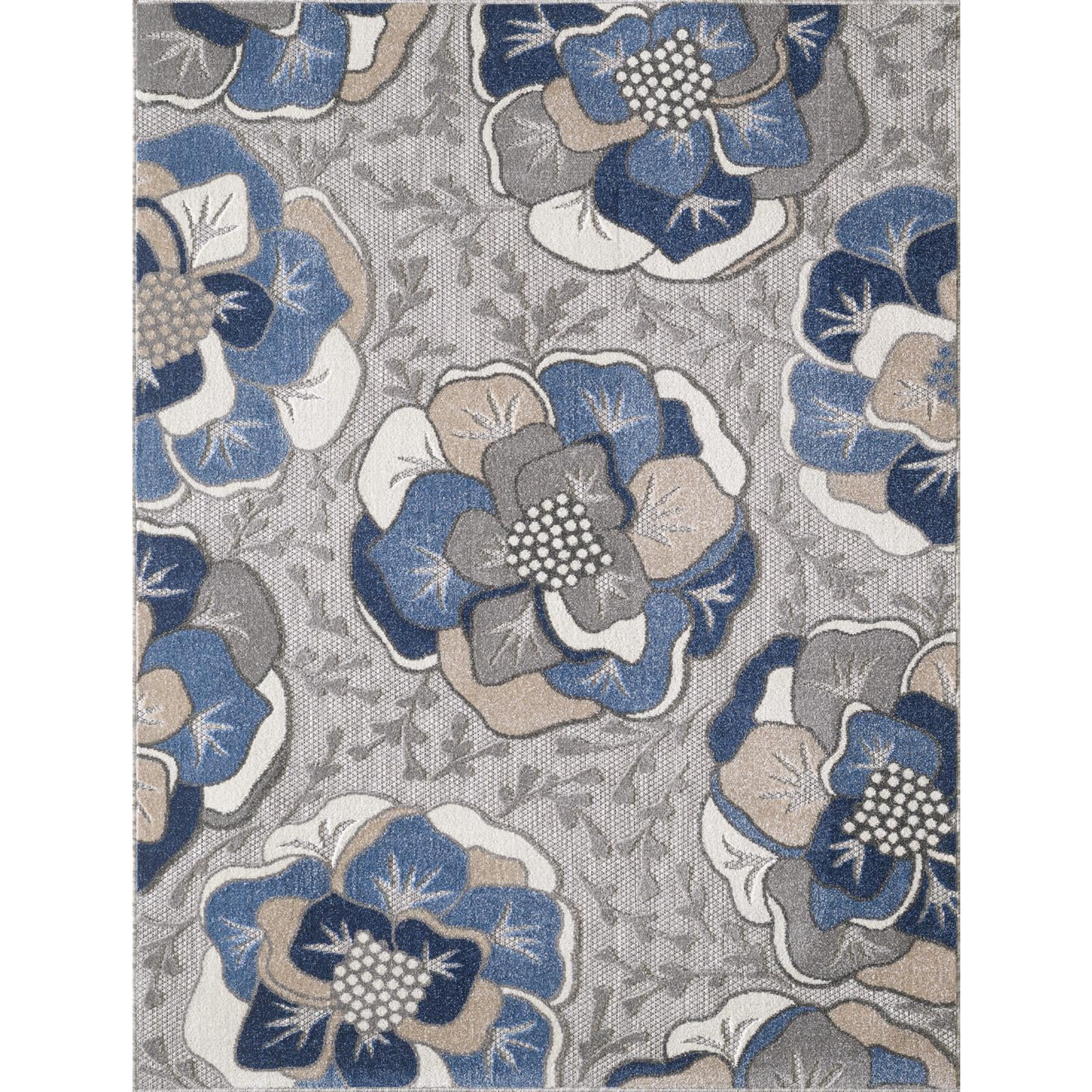 Kas Rugs Calla Chic Floral Indoor / Outdoor Area Rug - Walmart.com