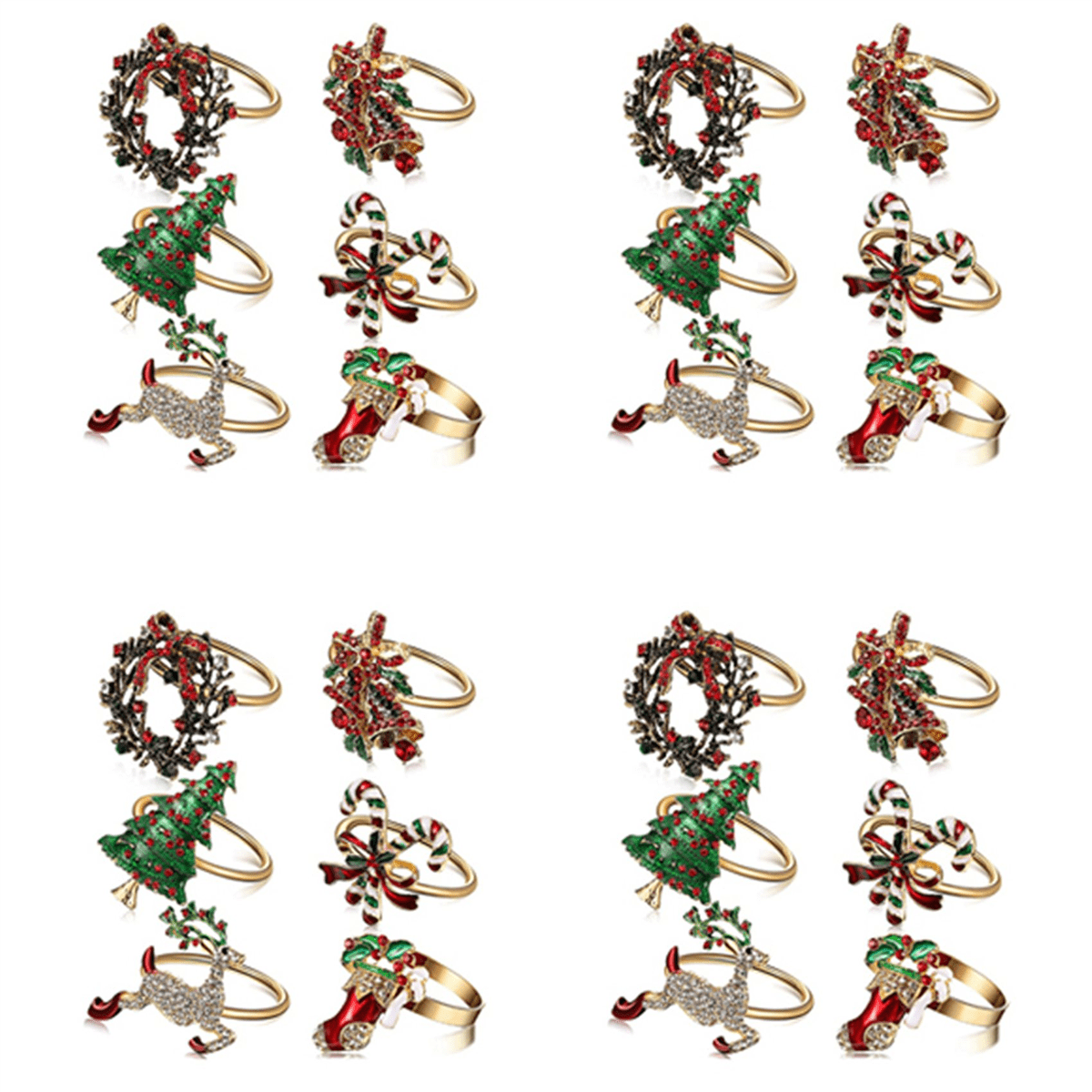 Click here for Geloo 24pcs Christmas Napkin Rings Xmas Napkin Hol... prices