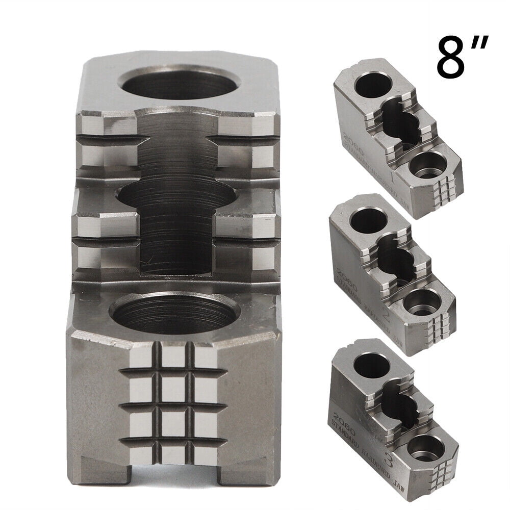 8" Hard Jaws for Kitagawa B208 Type 1.5mmx60° CNC Lathe 3 Sets Lathe ...