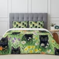 Black Cat Comforter Set California King Size, Orange Purple Yellow Pink ...