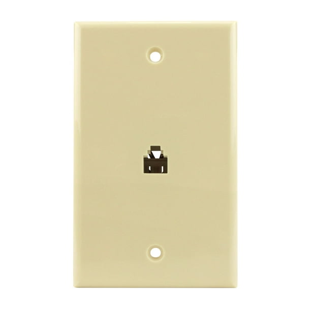 Construct Pro Single Gang Flush Mount Wall Plate (RJ11 Phone Jack ...