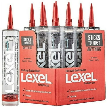 Sashco Lexel 12 Pack, 10.5 oz Clear Paintable Acrylic Caulk, Elastic ...