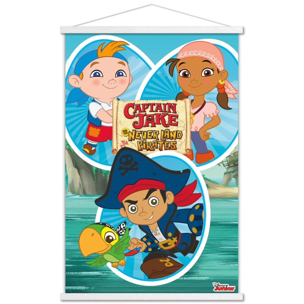 Disney Captain Jake - Group Wall Poster with Wooden Magnetic Frame, 22. ...