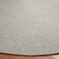 SAFAVIEH Braided Braylon Solid Area Rug, Grey/Ivory, 3' x 3' Round ...