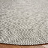 SAFAVIEH Braided Braylon Solid Area Rug, Grey/Ivory, 3' x 3' Round ...
