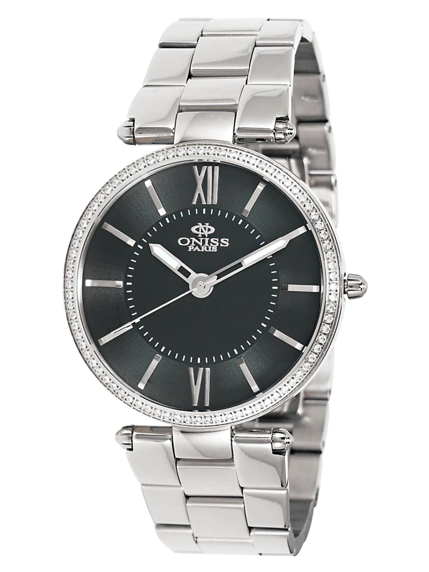 Oniss Paris - Women's Stupendo 37.9mm Black Steel Bracelet & Case Swiss ...