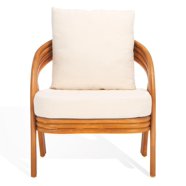 SAFAVIEH Cristen Rattan Parson Chair w/ Cushion, Natural White ...