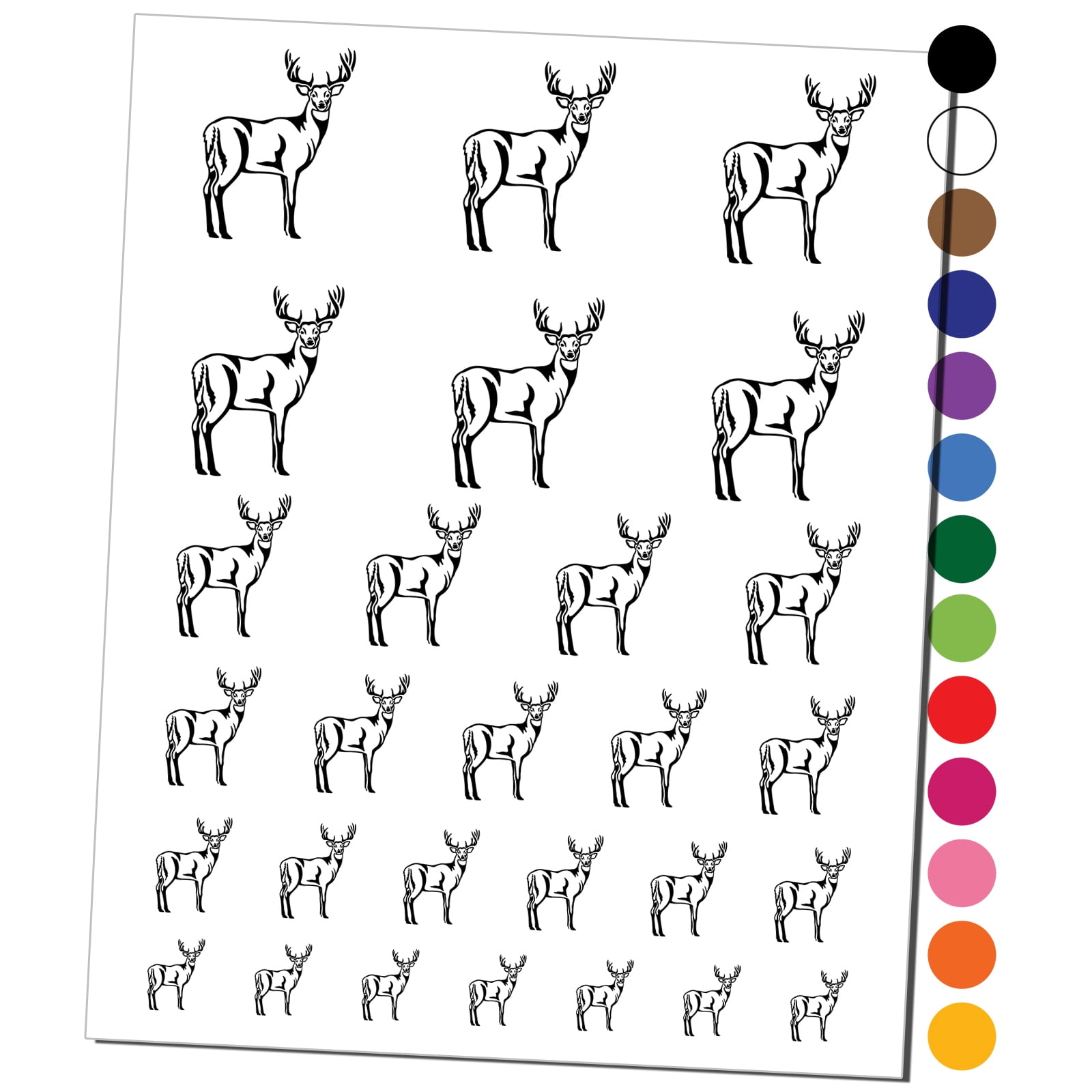 White-Tailed Deer Buck Hunting Forest Animal Water Resistant Temporary ...