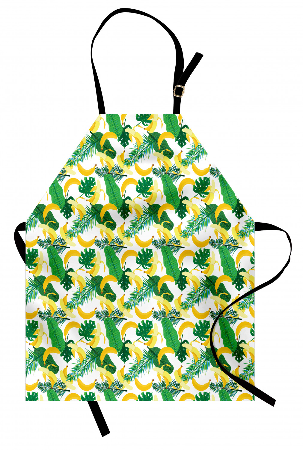 Island Apron Pattern with Hand Drawn Cartoon Style Banana Fruits and ...