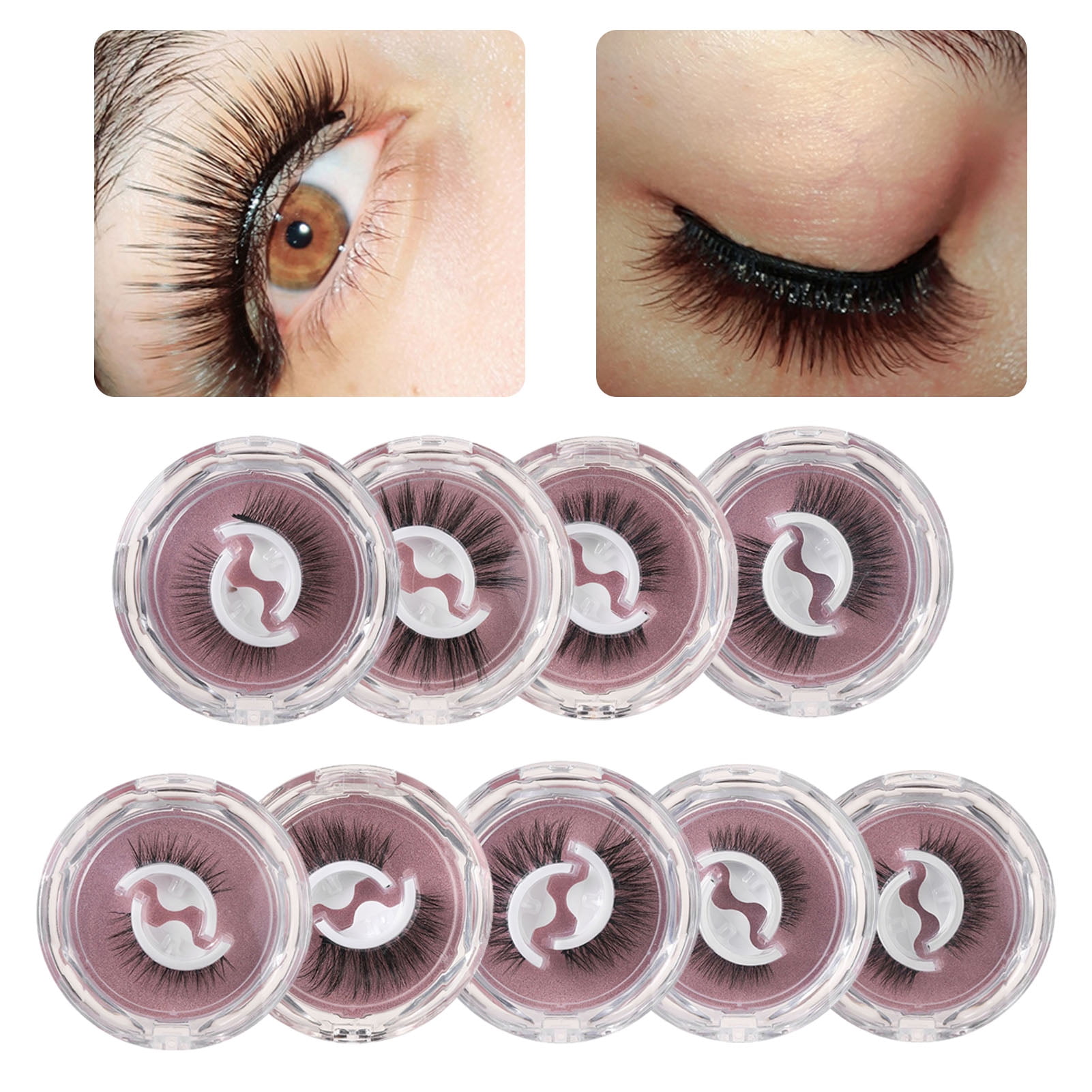 GROFRY 1 Box Self Adhesive False Eyelashes Fluffy Wispy Reusable Long ...
