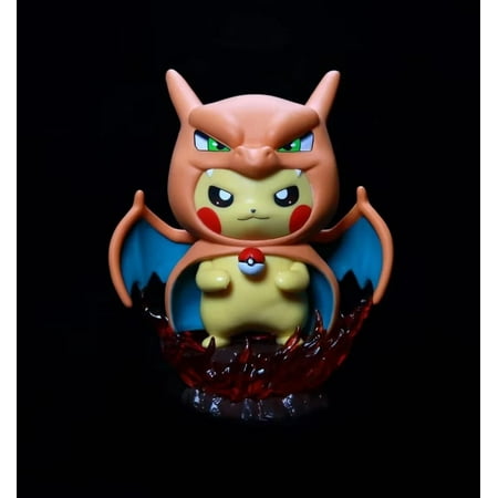 Anime GK Q Version Pikachu COS Gengar Charizard PVC Action Figures Toys ...