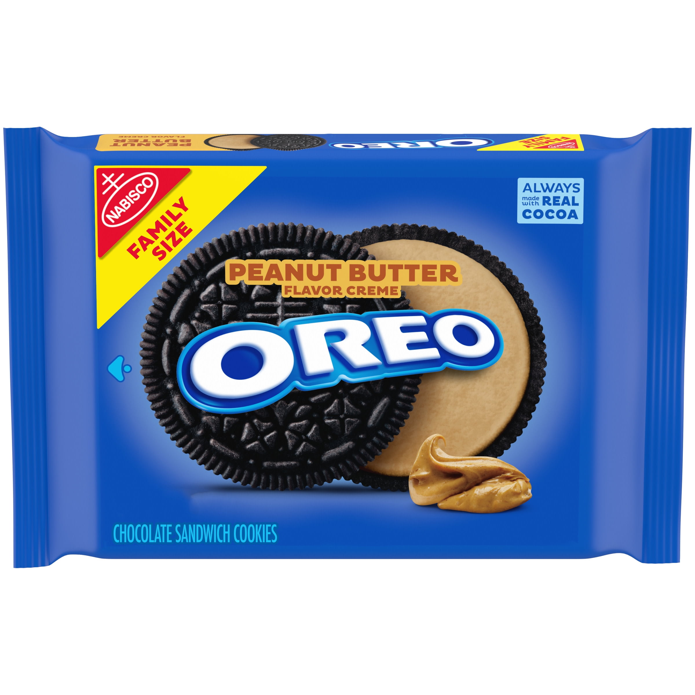 OREO Peanut Butter Creme Chocolate Sandwich Cookies, Family Size, 17 oz ...