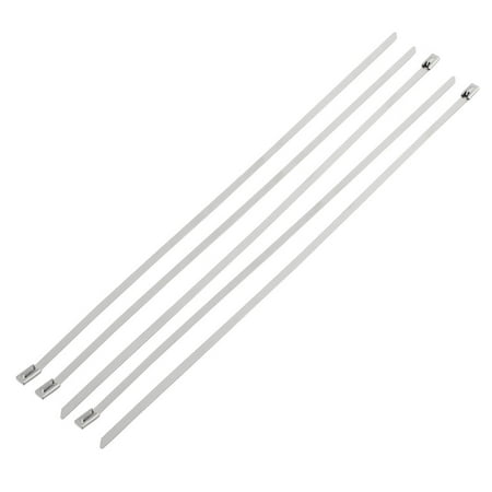 5pcs 4.6x300mm Stainless Steel Metal Exhaust Pipe Header Cable Zip Tie ...