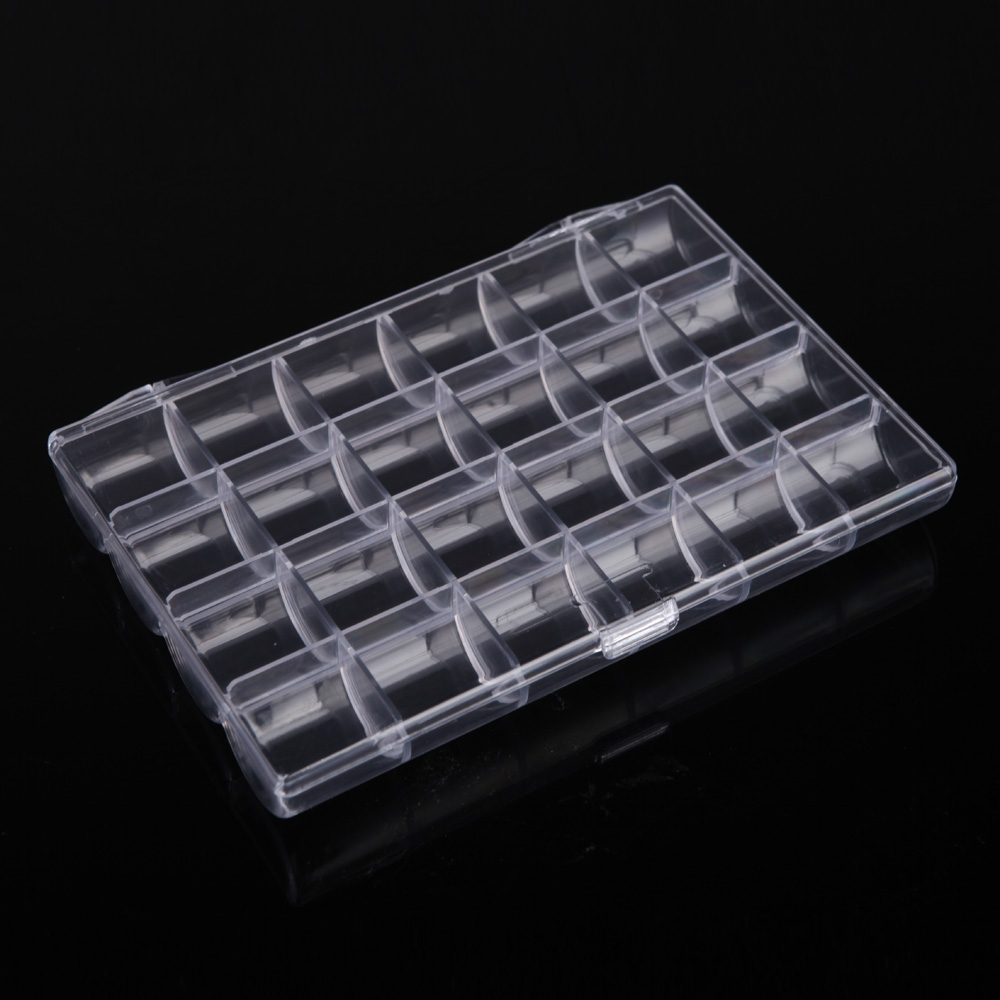 24 Slots Clear Tools Boxes Storage Box Jewelry Case Container Jewelry ...