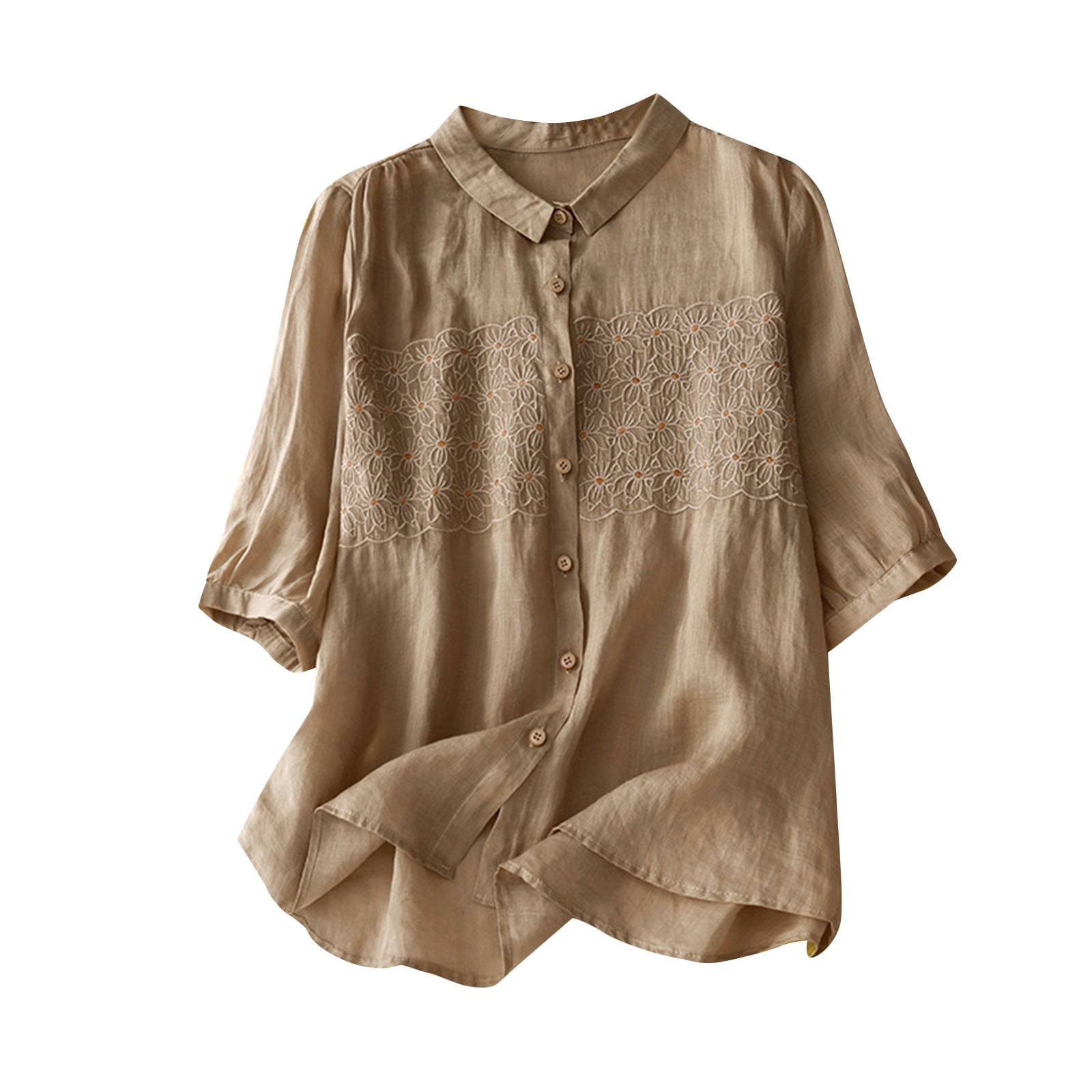 Click here for Lcziwo Gauze Tops Women womens 3/4 Sleeve Linen Sh... prices